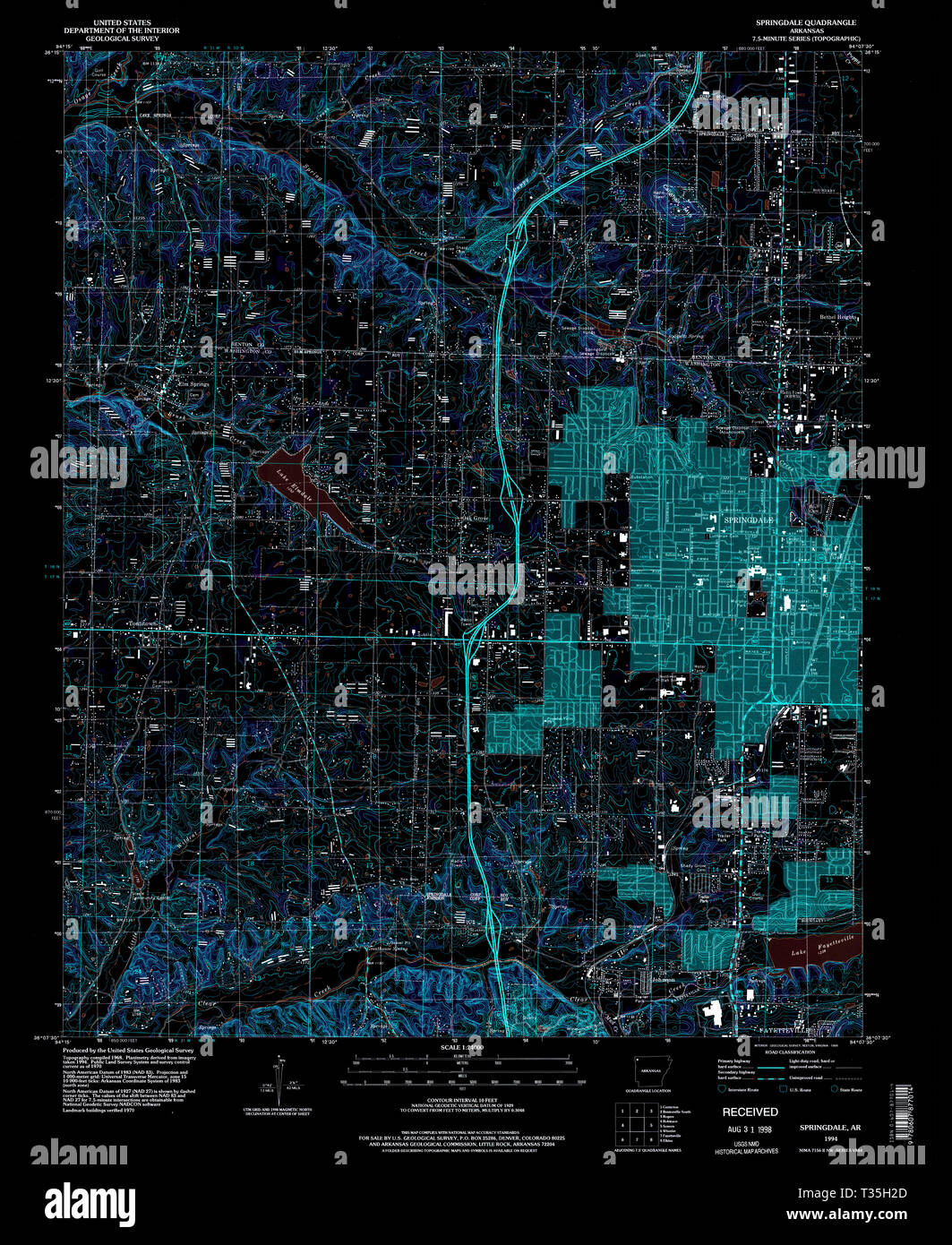 Springdale arkansas map hi-res stock photography and images - Alamy