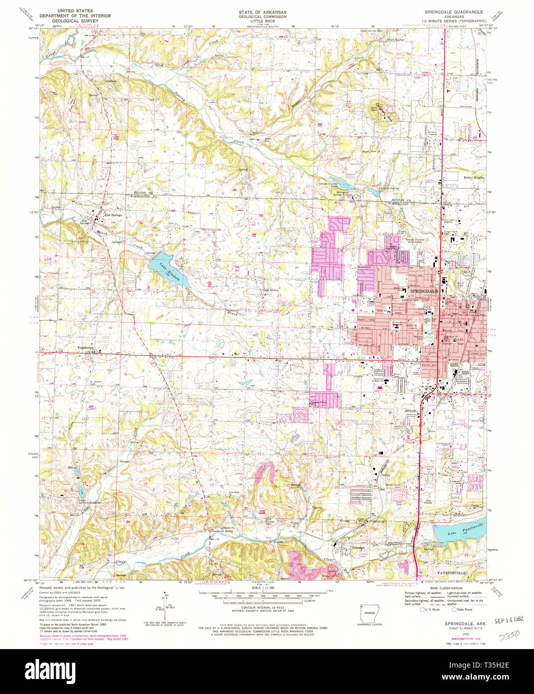 Springdale map hi-res stock photography and images - Alamy