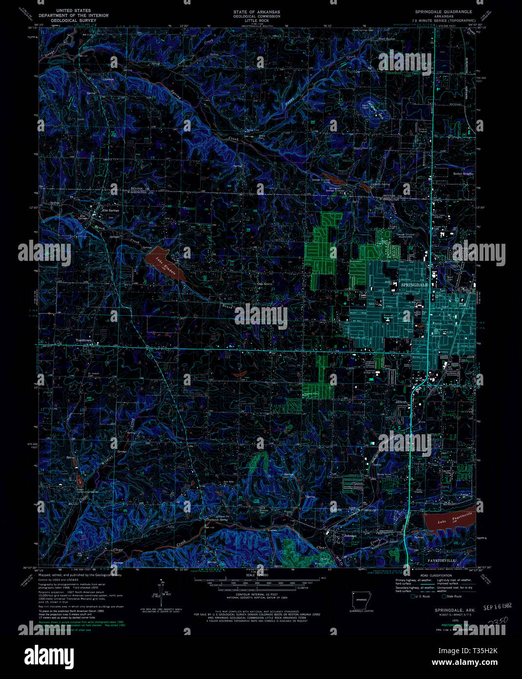 Springdale map hi-res stock photography and images - Alamy