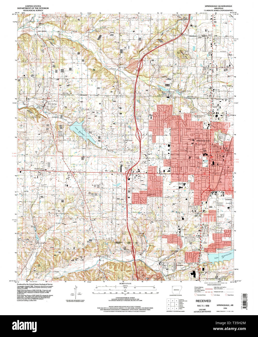 Springdale map hi-res stock photography and images - Alamy