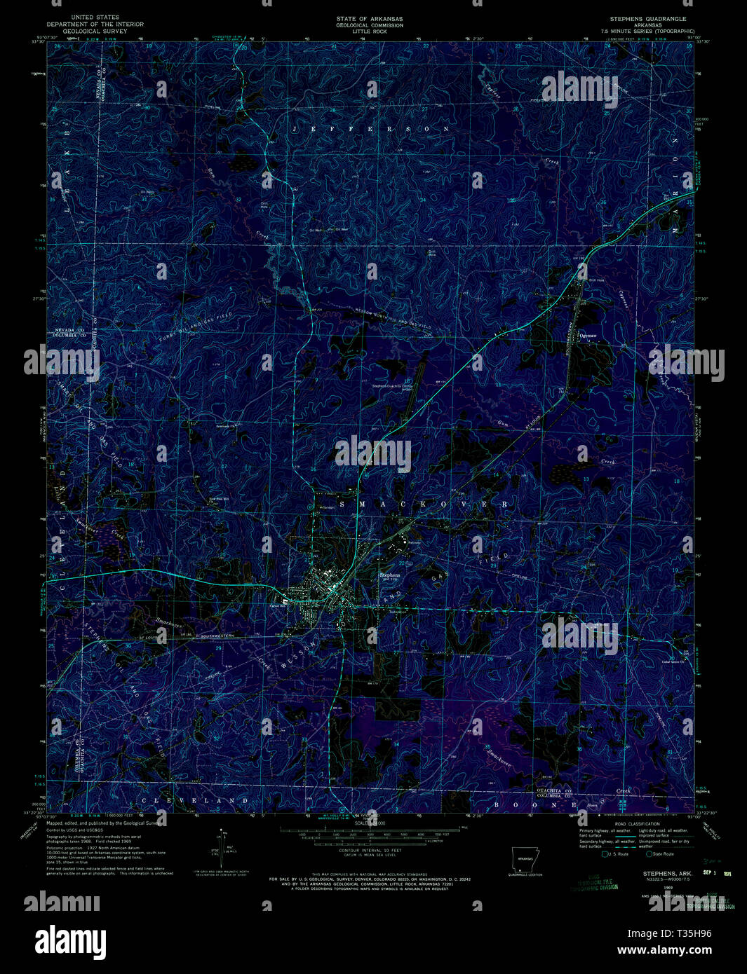 Map of stephens arkansas hi-res stock photography and images - Alamy