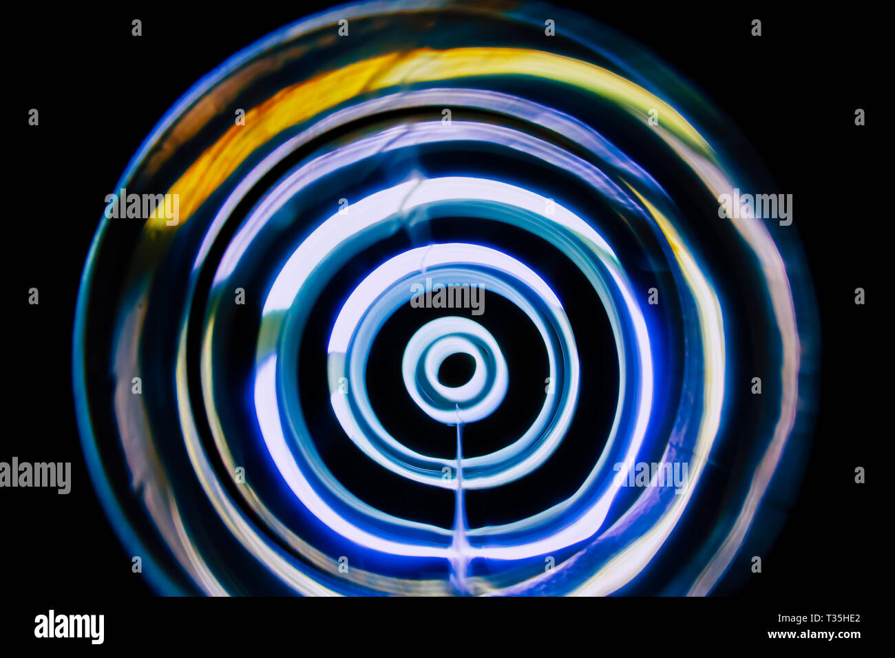 Sound waves in the visible full color in the dark Stock Photo - Alamy