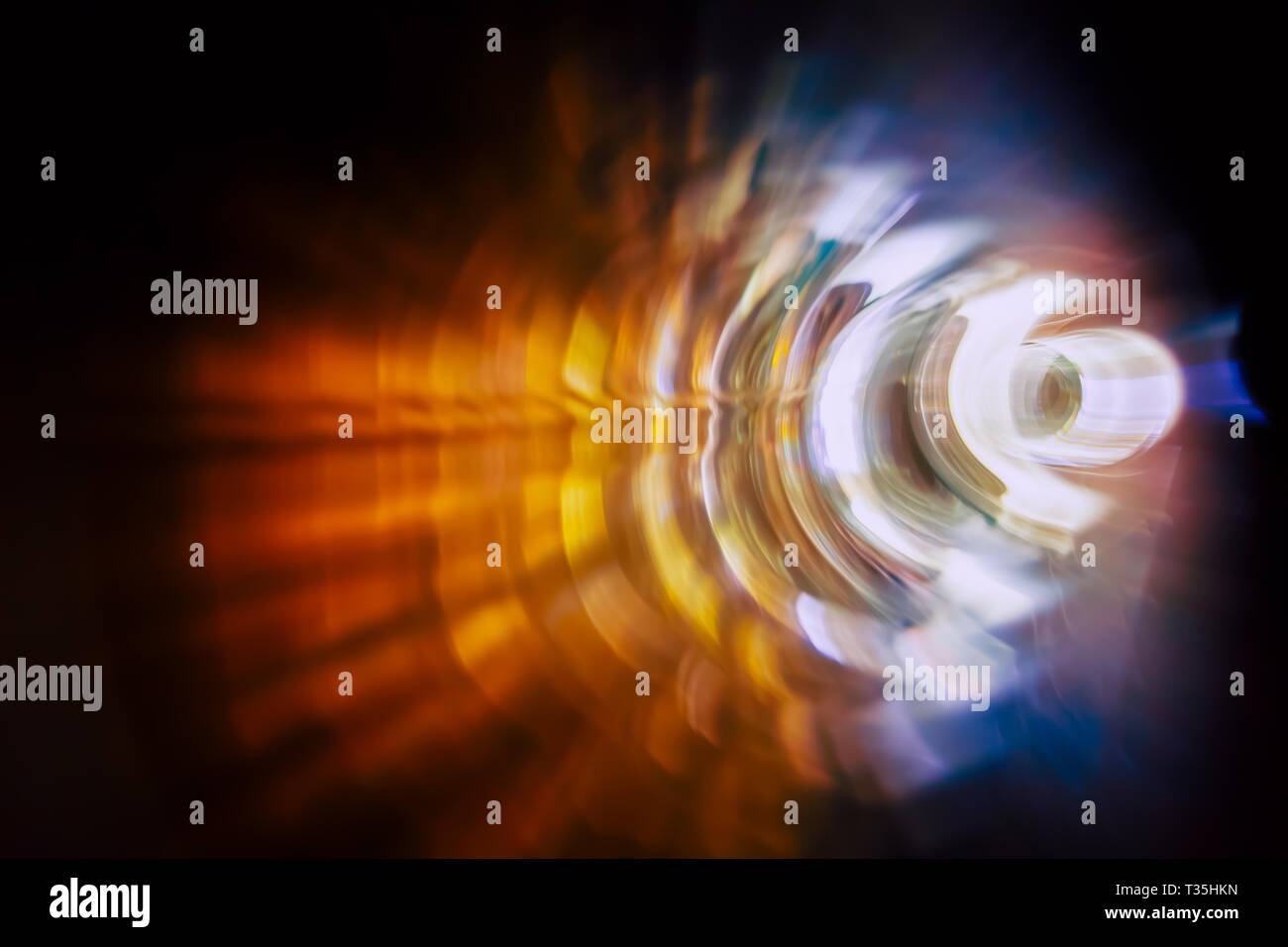 Sound waves in the visible full color in the dark Stock Photo - Alamy