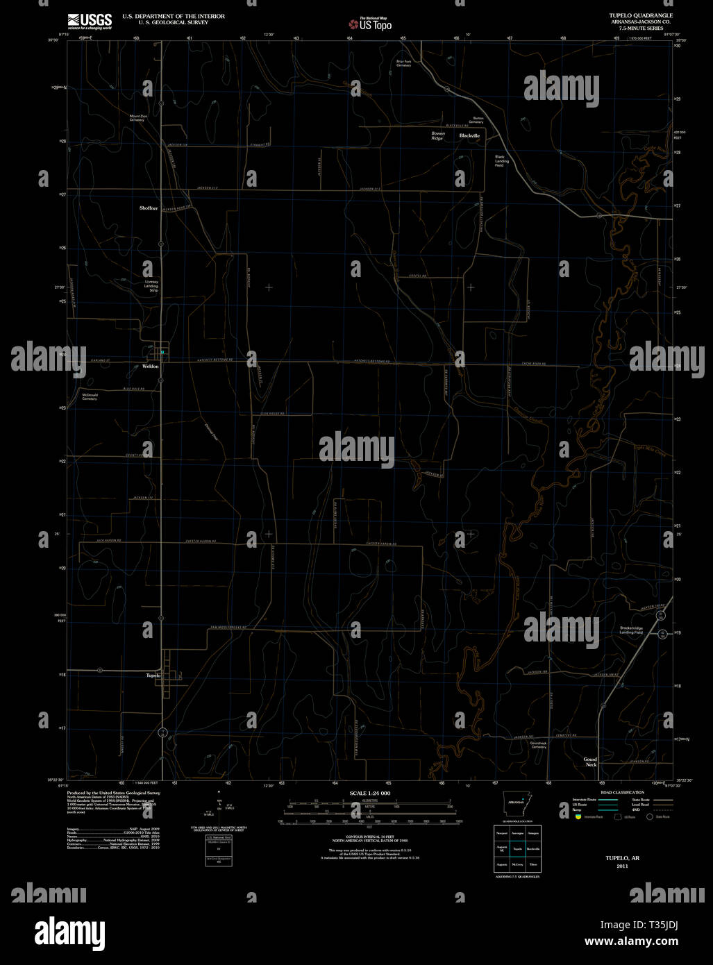 Map of tupelo hi-res stock photography and images - Alamy