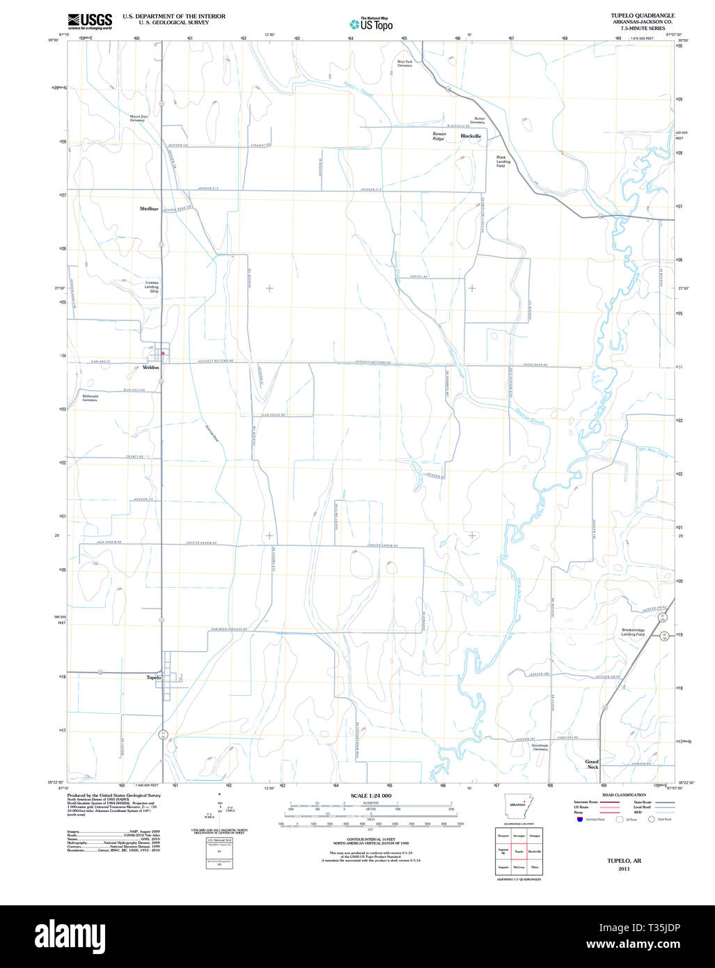 Tupelo arkansas map hi-res stock photography and images - Alamy