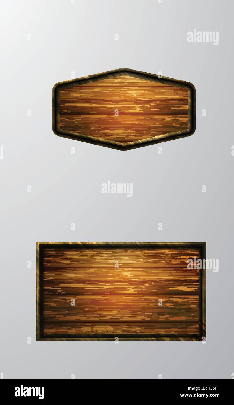 Vector realistic illustration of wooden signboard Stock Vector Image ...