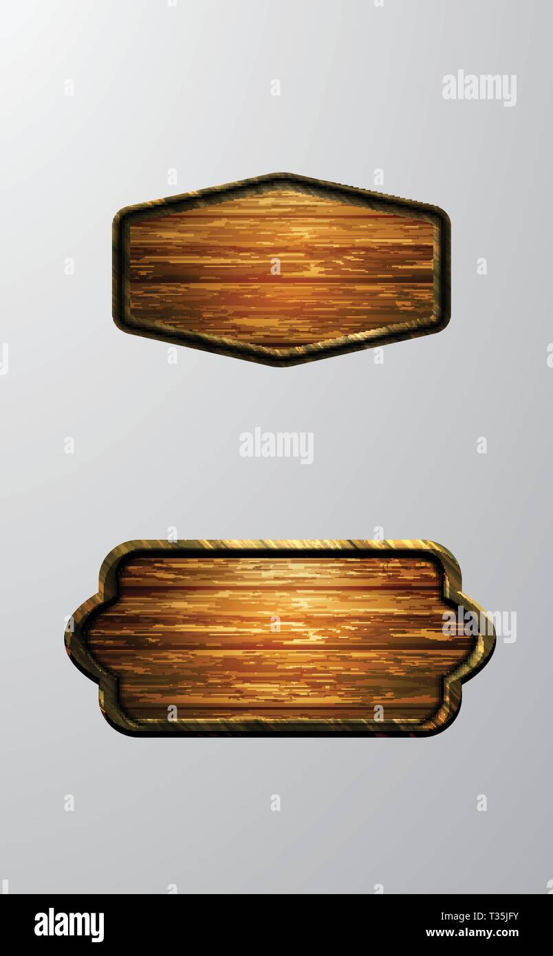 Vector realistic illustration of wooden signboard Stock Vector Image ...