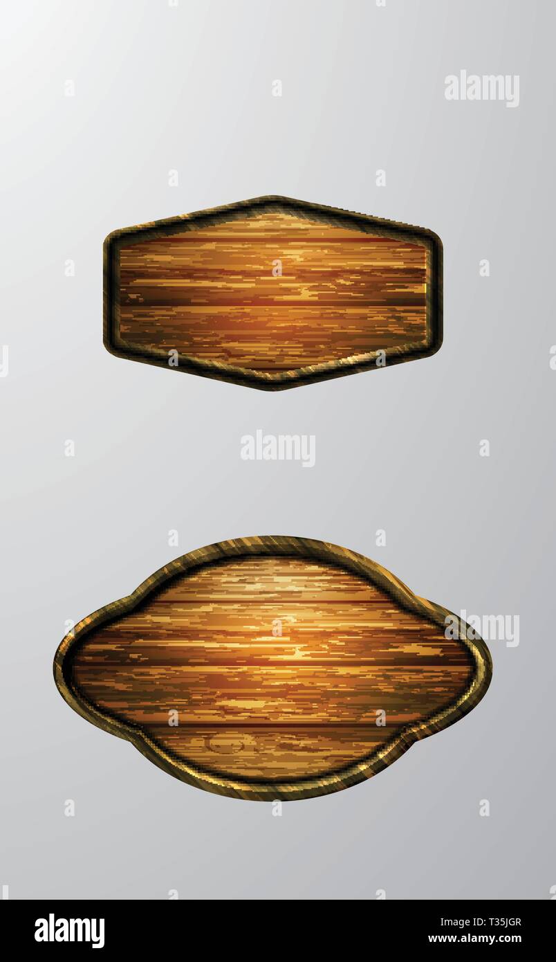 Vector realistic illustration of wooden signboard Stock Vector Image ...
