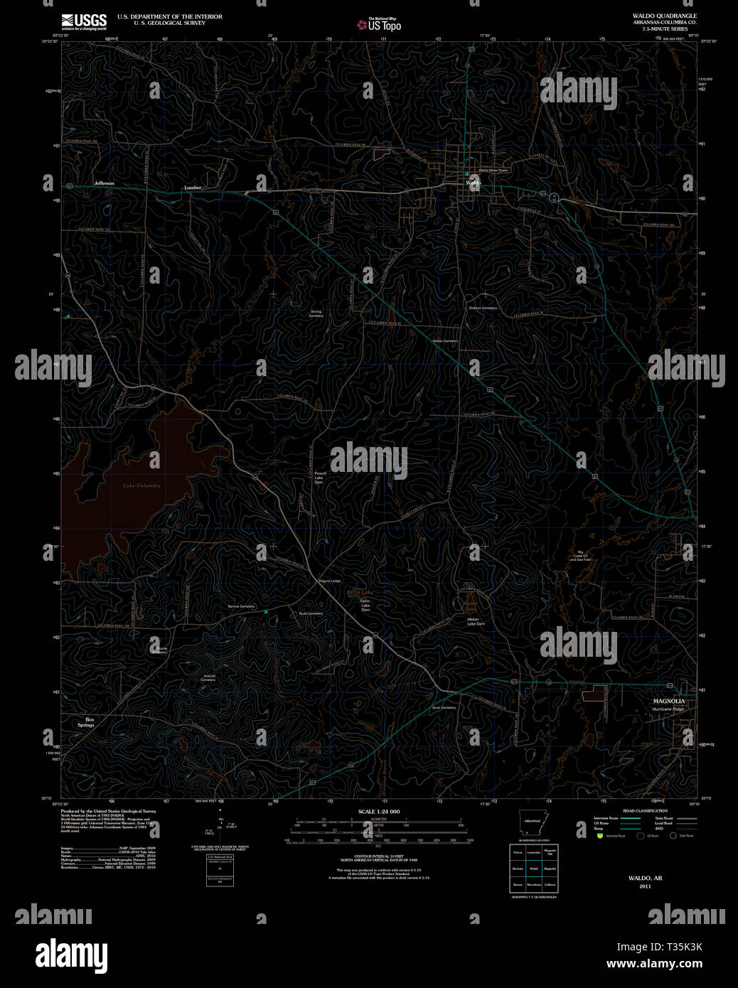 Map of waldo arkansas hi-res stock photography and images - Alamy