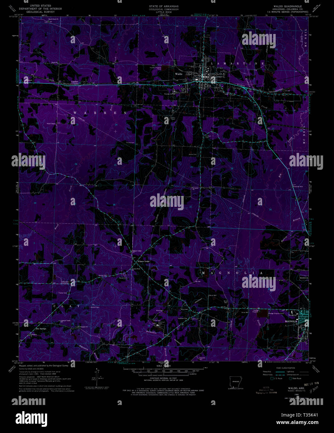 Map of waldo arkansas hi-res stock photography and images - Alamy