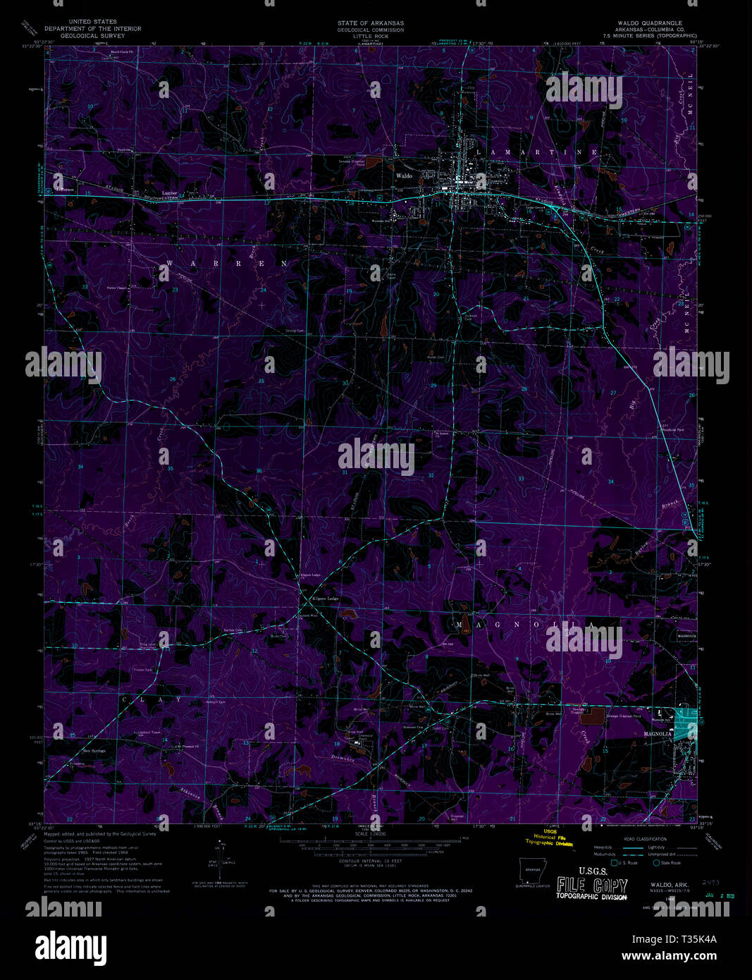 Map of waldo arkansas hi-res stock photography and images - Alamy