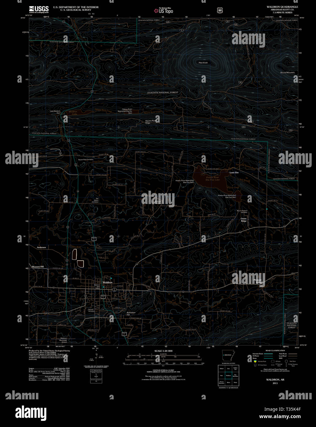 Waldron arkansas map hi-res stock photography and images - Alamy