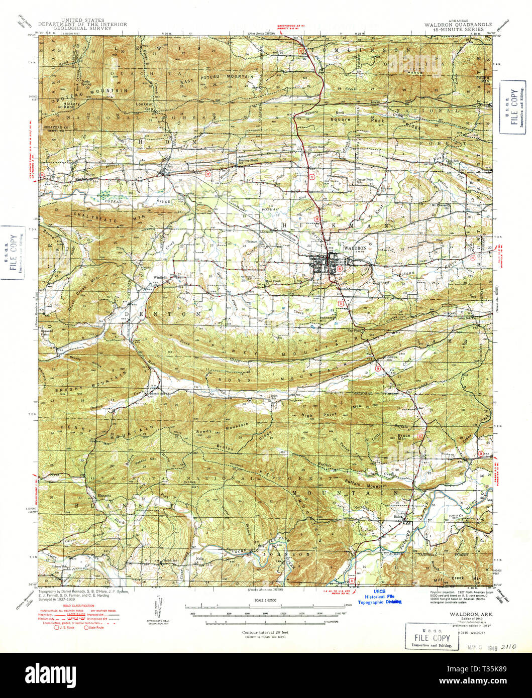 Map of waldron hi-res stock photography and images - Alamy