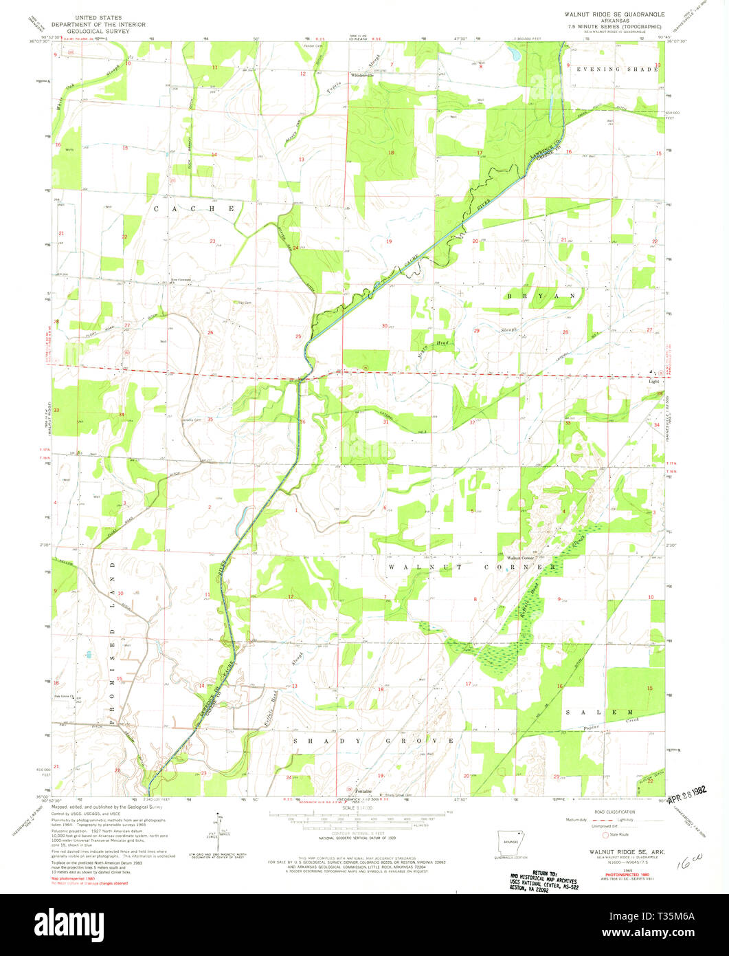 USGS TOPO Map Arkansas AR Walnut Ridge SE 259814 1965 24000 Restoration ...