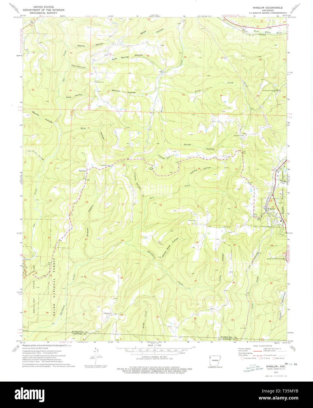 Map of winslow hi-res stock photography and images - Alamy