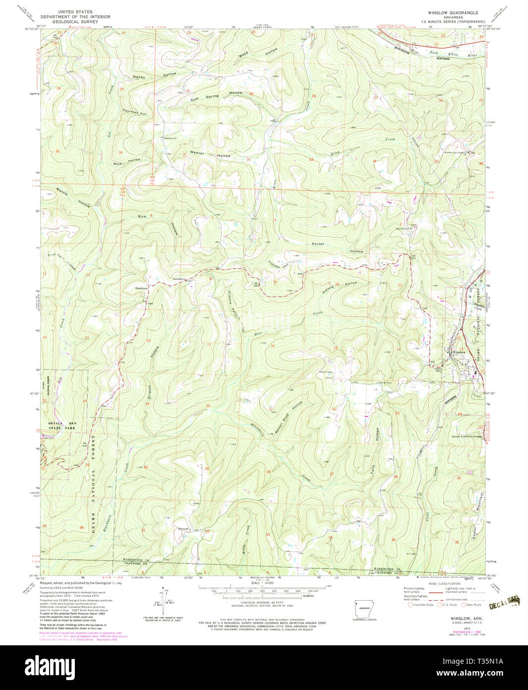 Map of winslow hi-res stock photography and images - Alamy