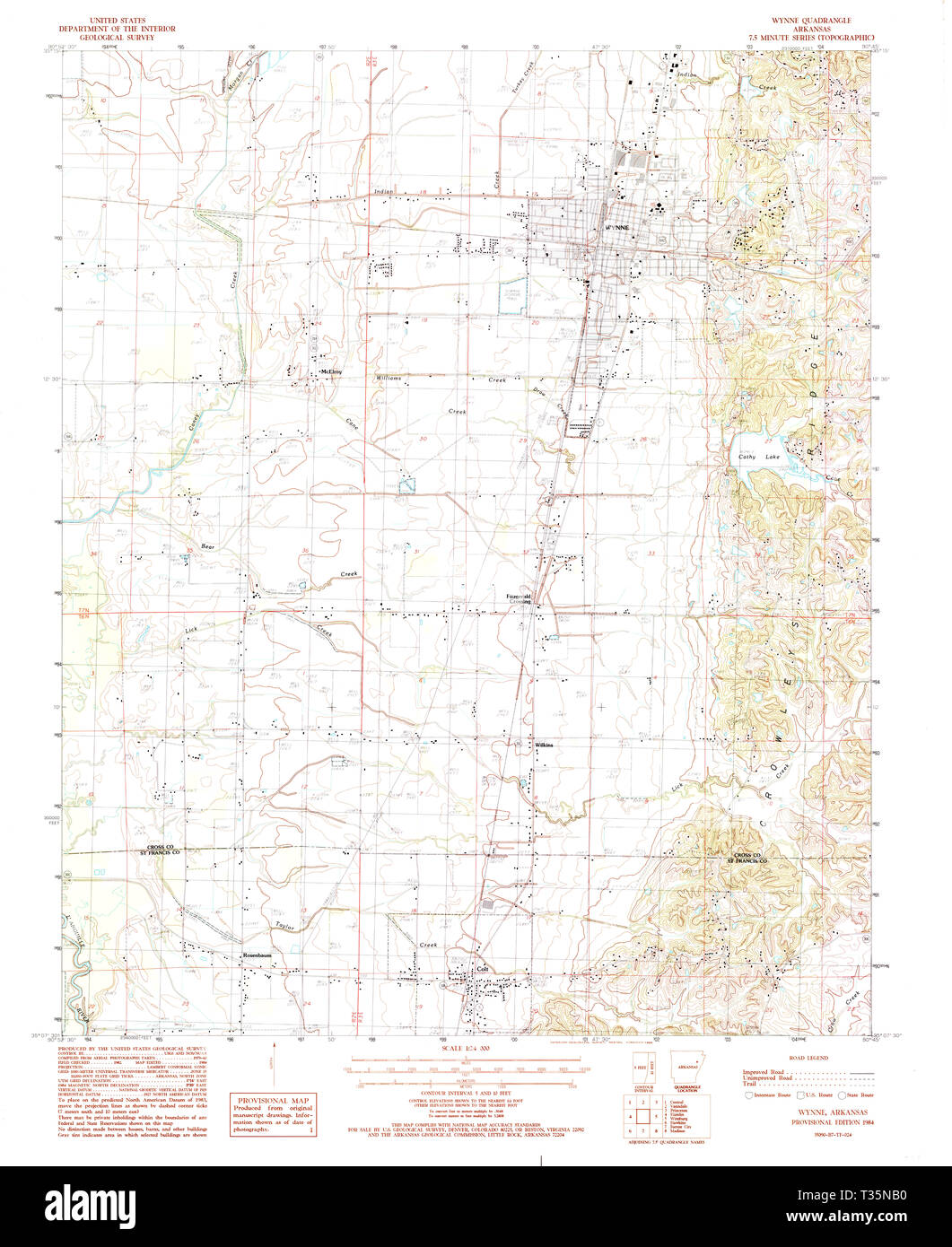 Map of wynne hi-res stock photography and images - Alamy