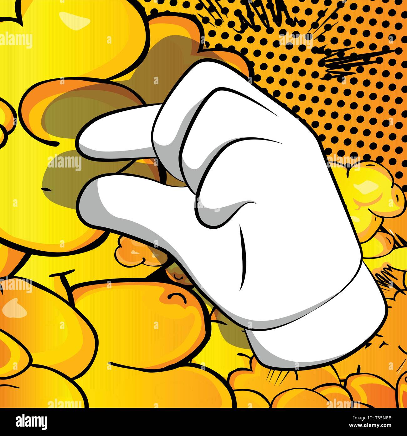 Vector cartoon hand gesturing a small amount. Illustrated hand sign on ...