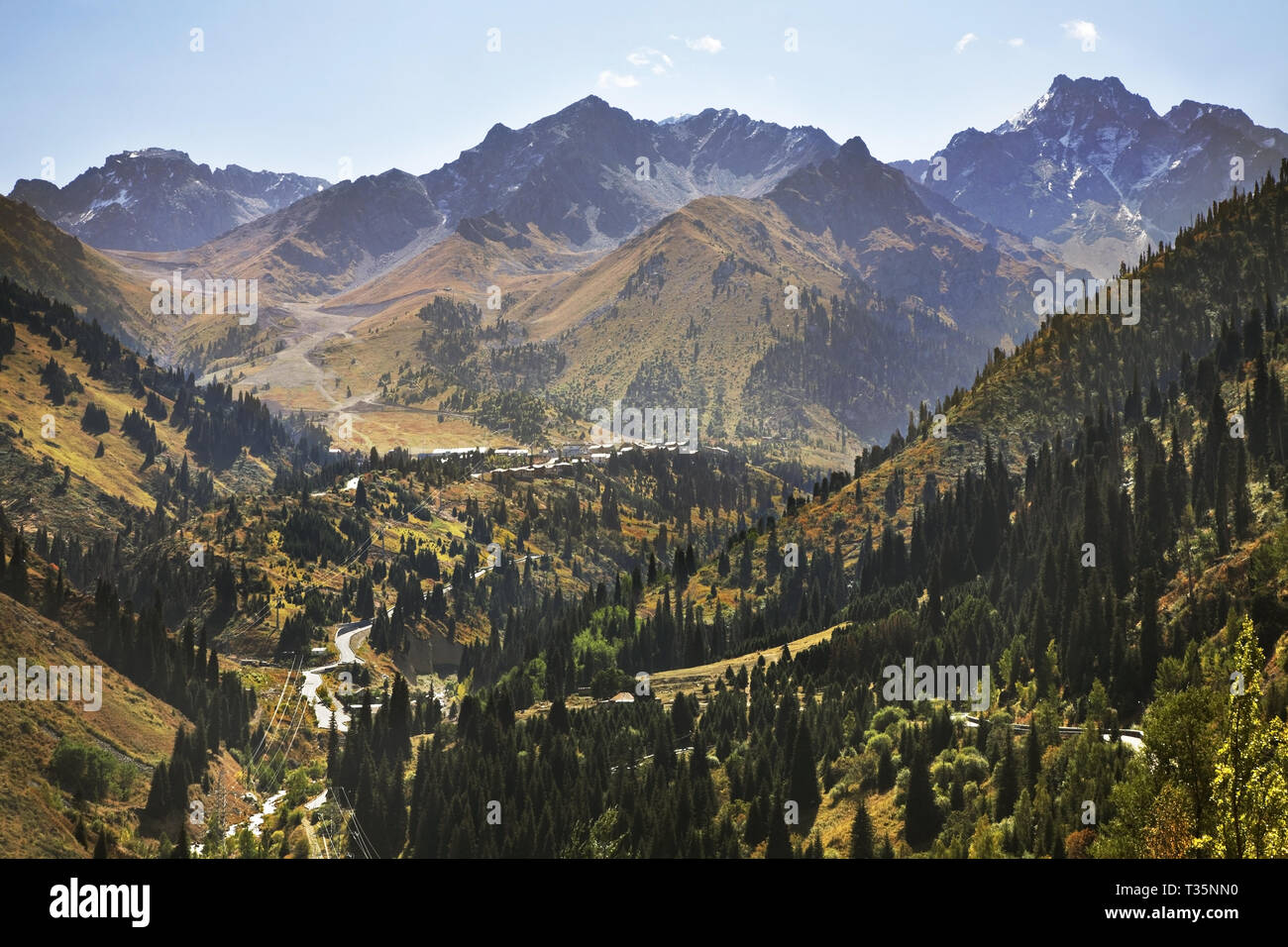 Landscape in Medeu valley. Kazakhstan Stock Photo - Alamy