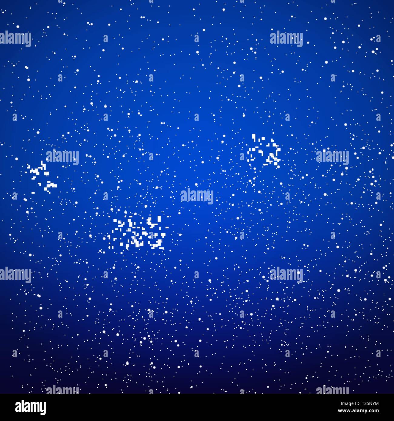 Dark blue Winter background with snowflakes, vector illustration Stock ...