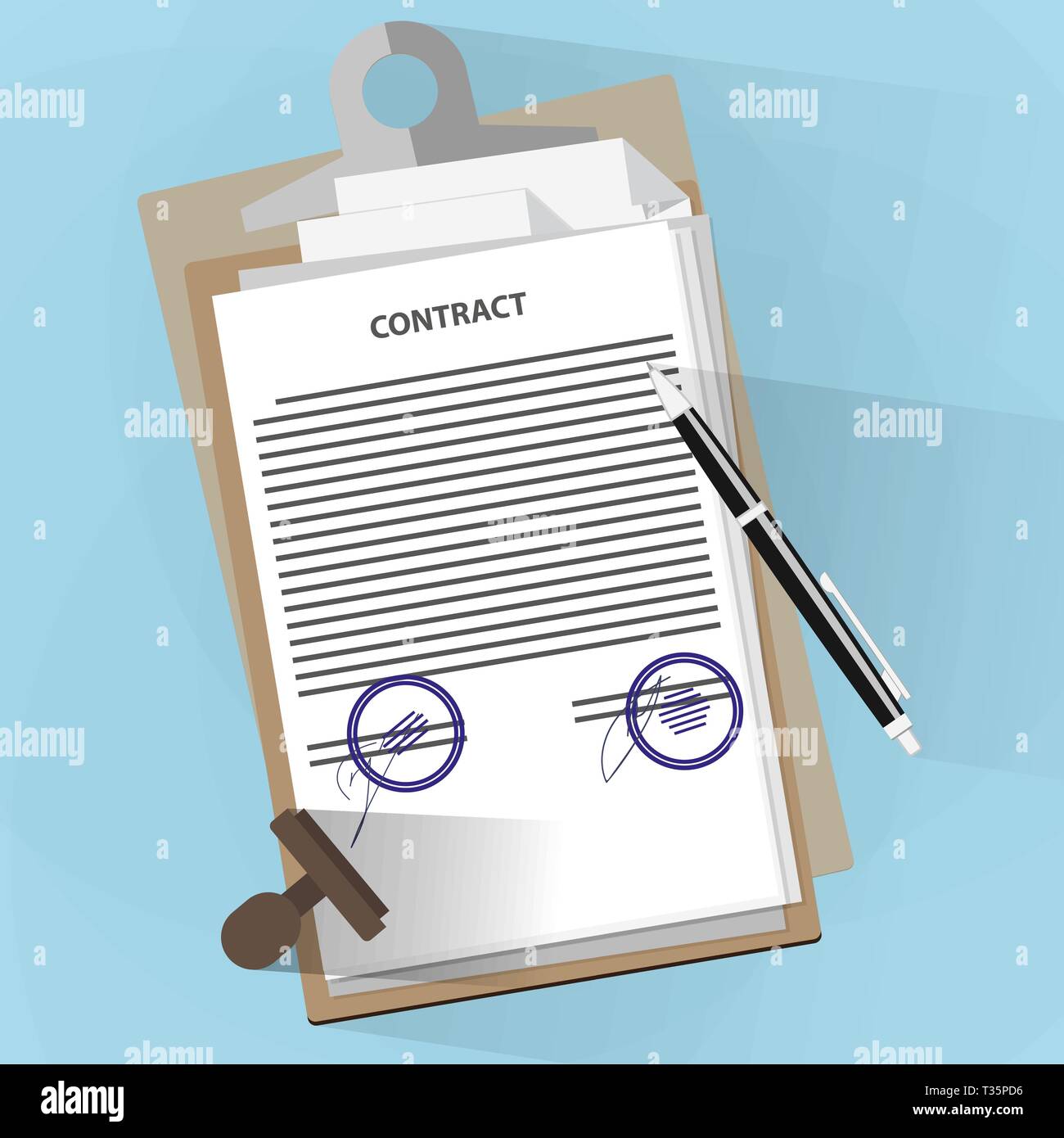 Agreement documents concept, contract, documents folder, pencil and ...