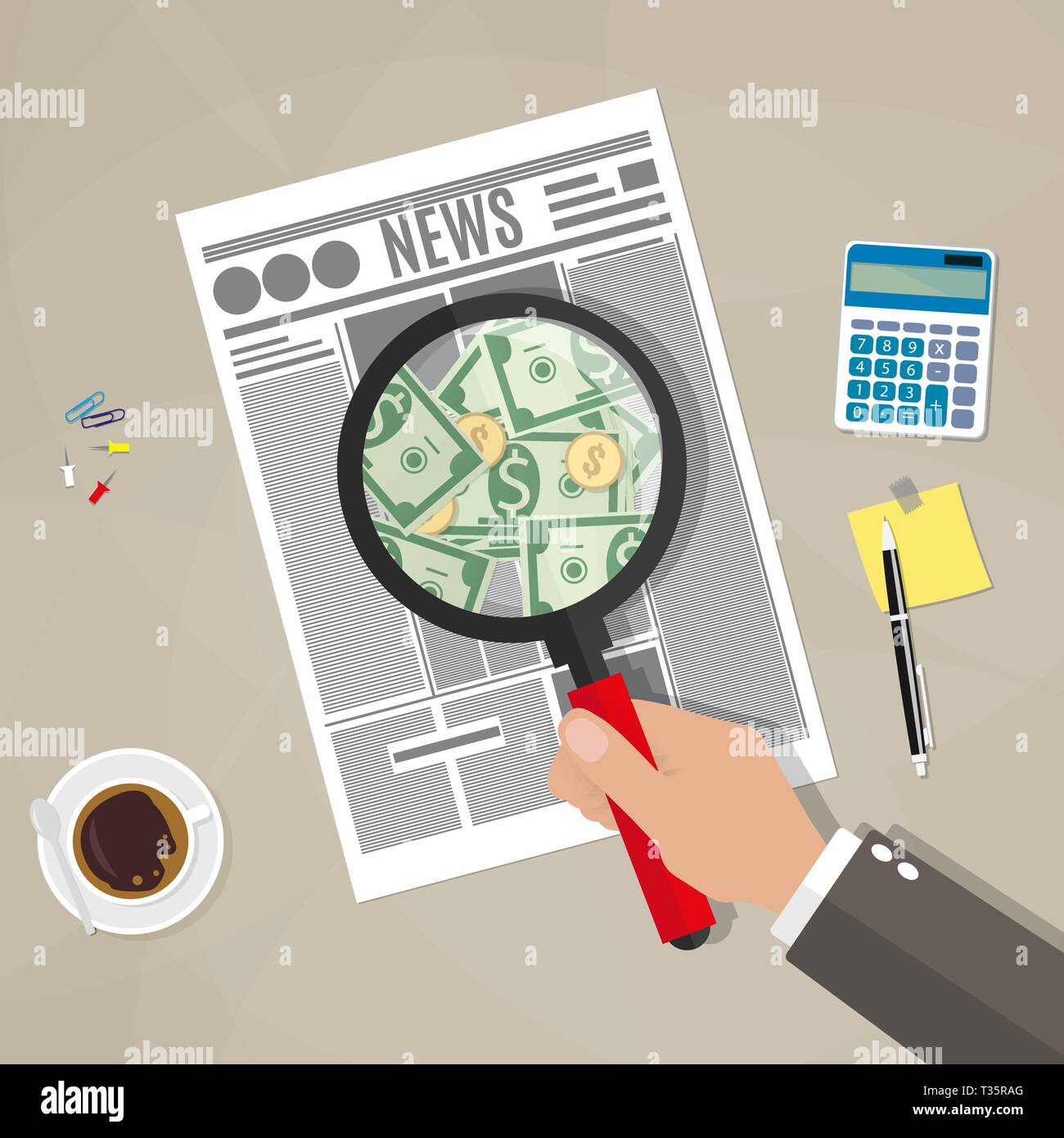 Checking paperwork Stock Vector Images - Alamy