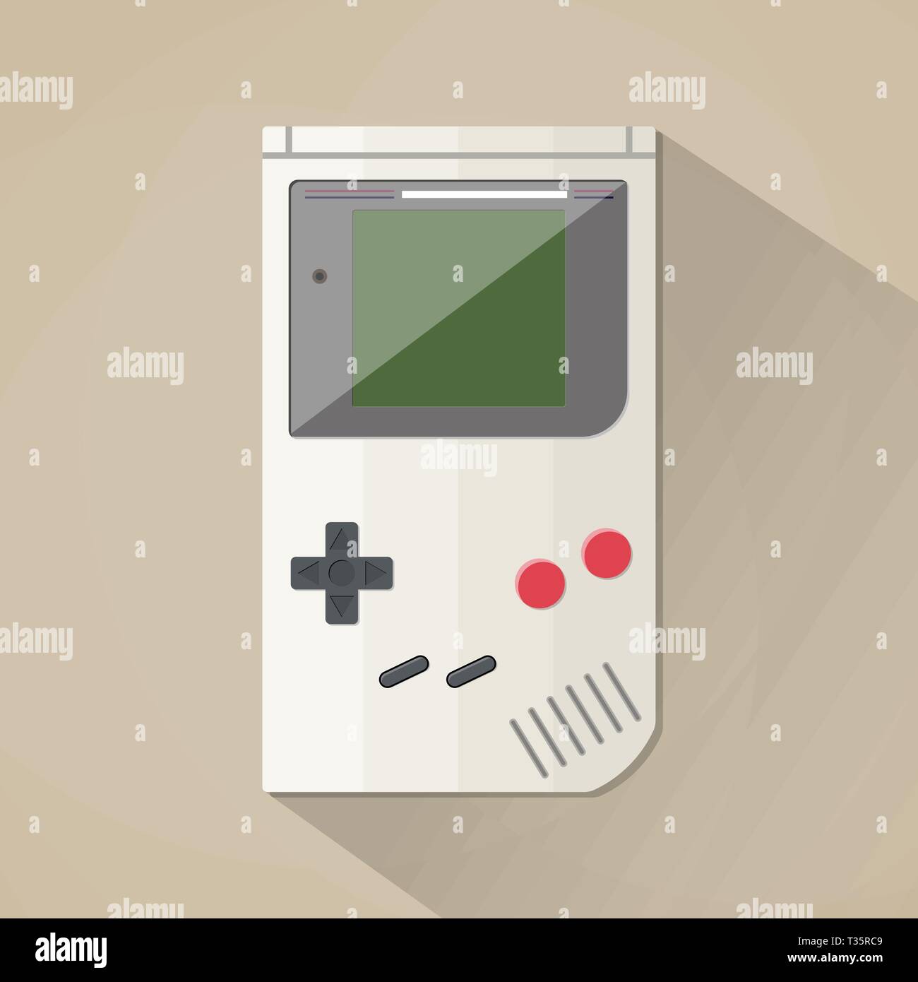 Old retro game hand console Gadget. vector illustration in flat design ...