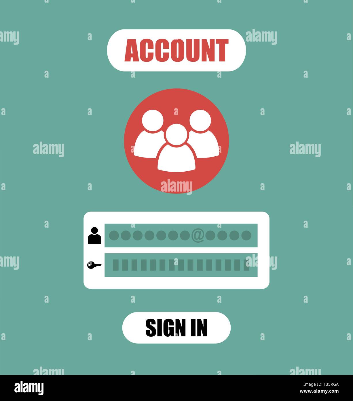 Member Login Form into account managment page, ui element, web site ... Member Login Form into account managment page, ui element, web site ...