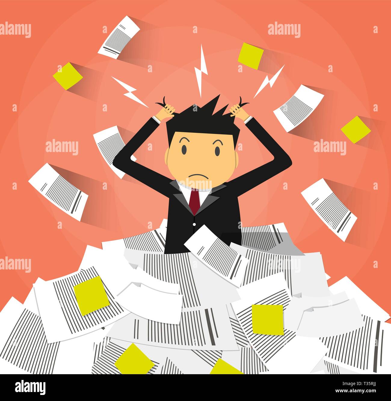 Caricature Overworked Office Worker Vrouw Werk Tekenfilm Gratis