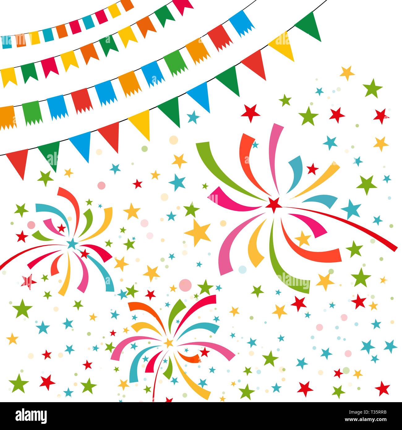 Color pennant bunting collection triangular and square red, yellow ...