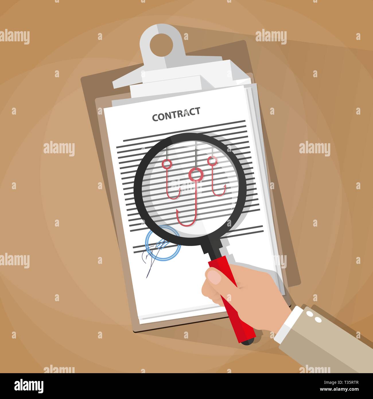 Signing a contract magnifying glass hi-res stock photography and images ...