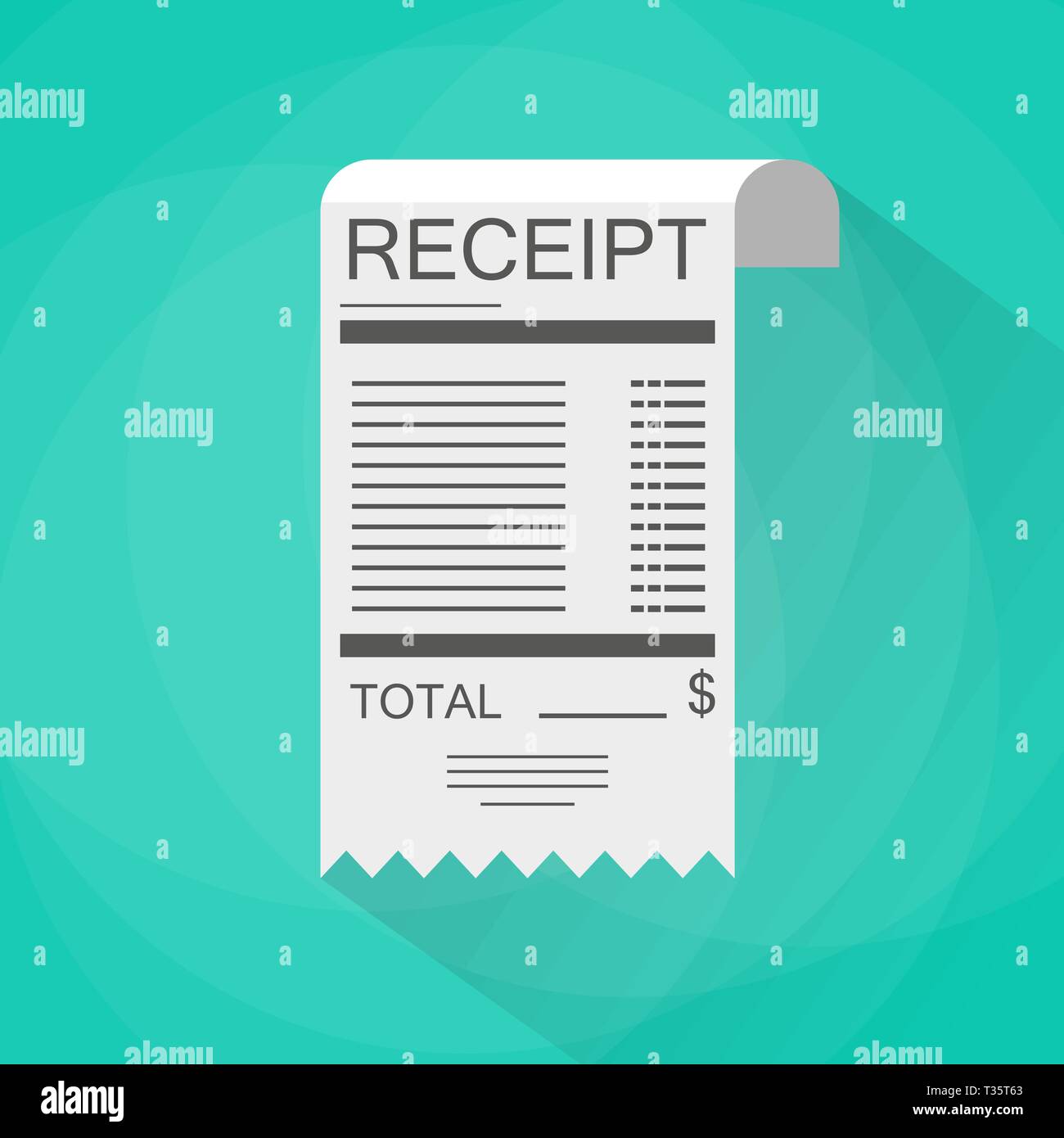 Receipt icon. Invoice icon. total bill icon with dollar symbol. vector ...