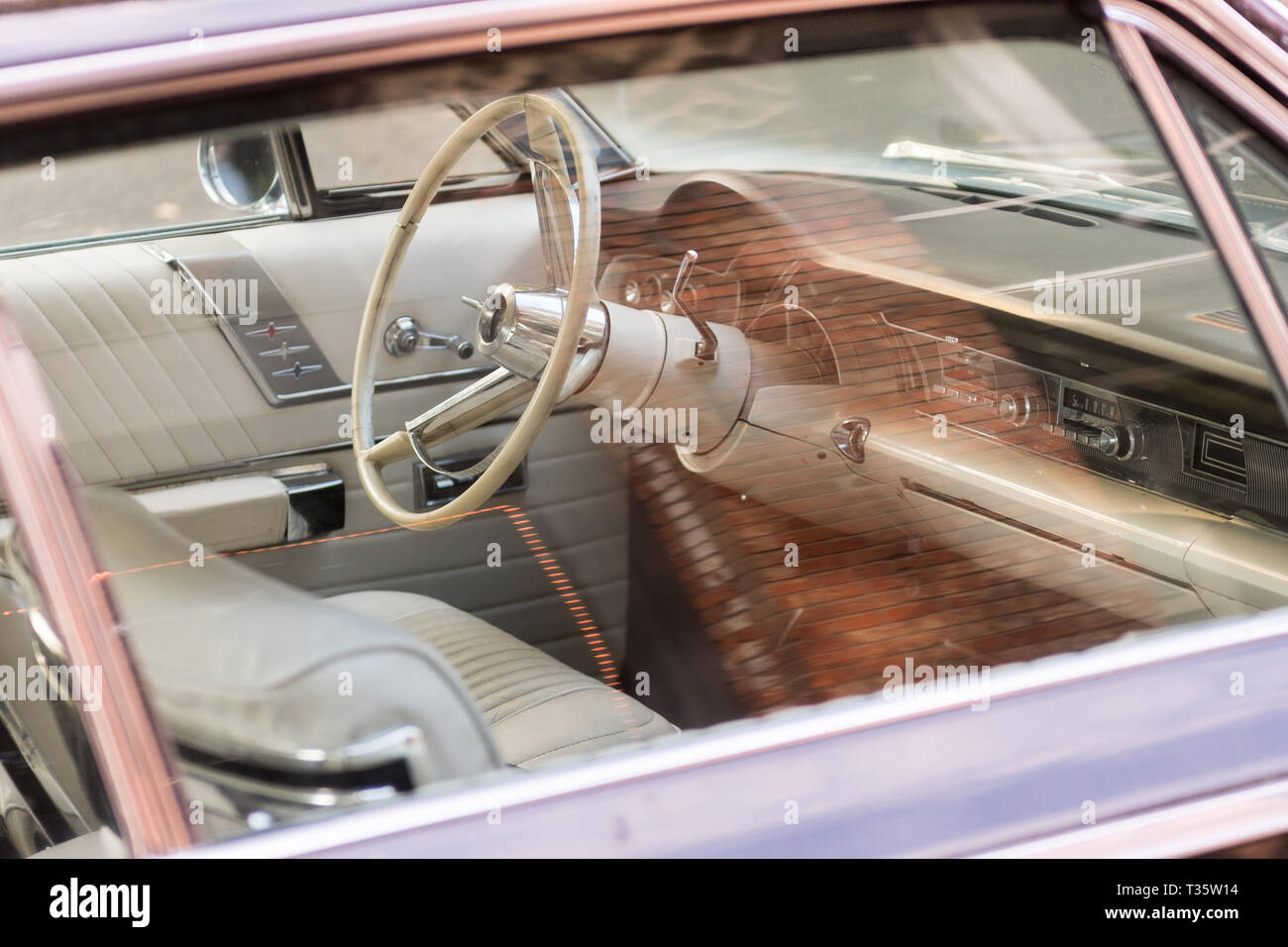 Interior of a Chrysler classic car in a street next to Occidental ...