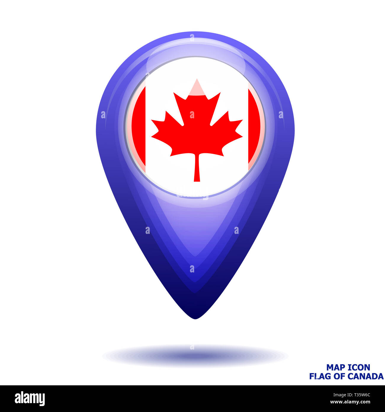 Bright map icon with map of Canada. Location Icon. Illustration Stock ...