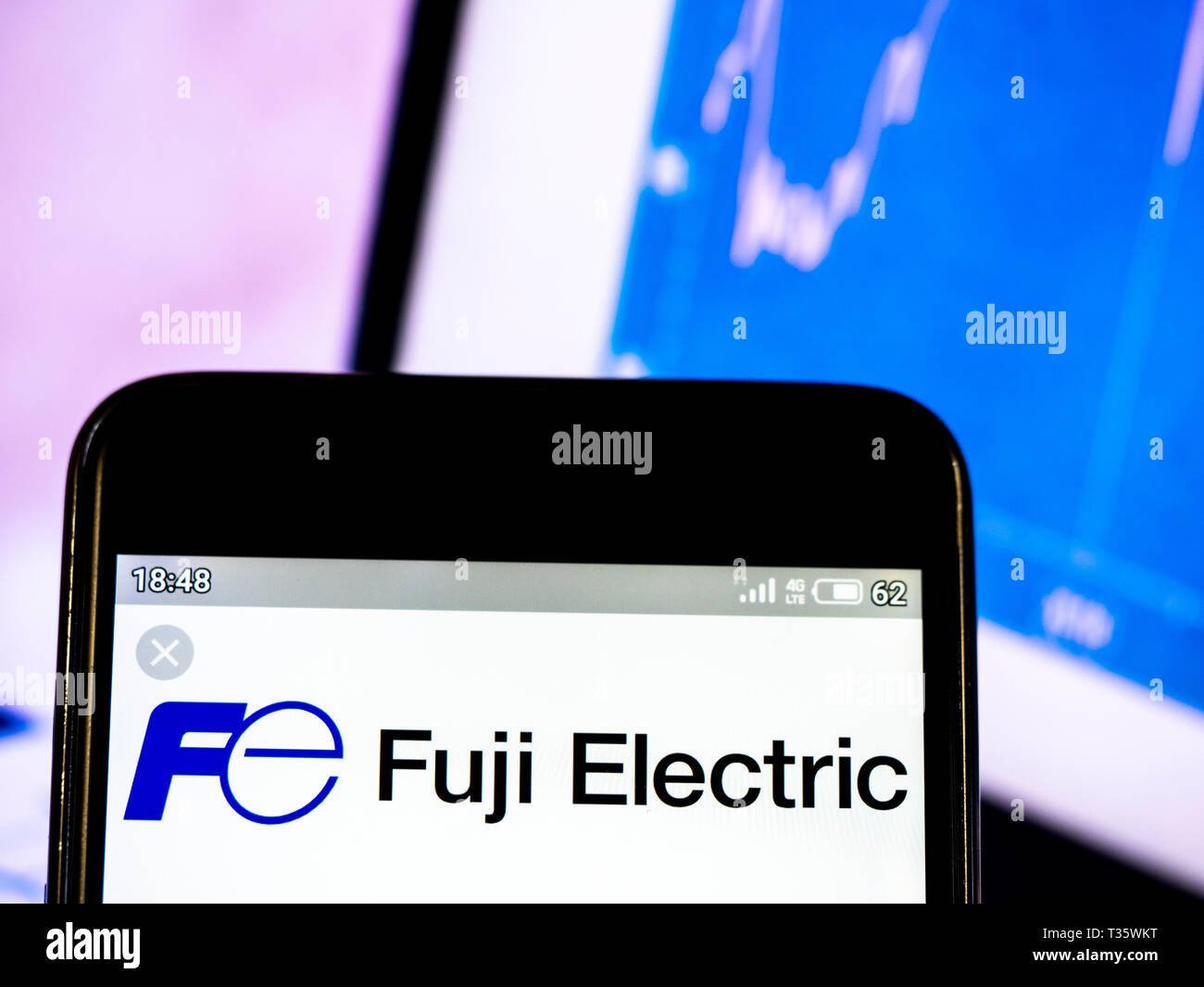 In this photo illustration a Fuji Electric Co., Ltd. logo seen ...