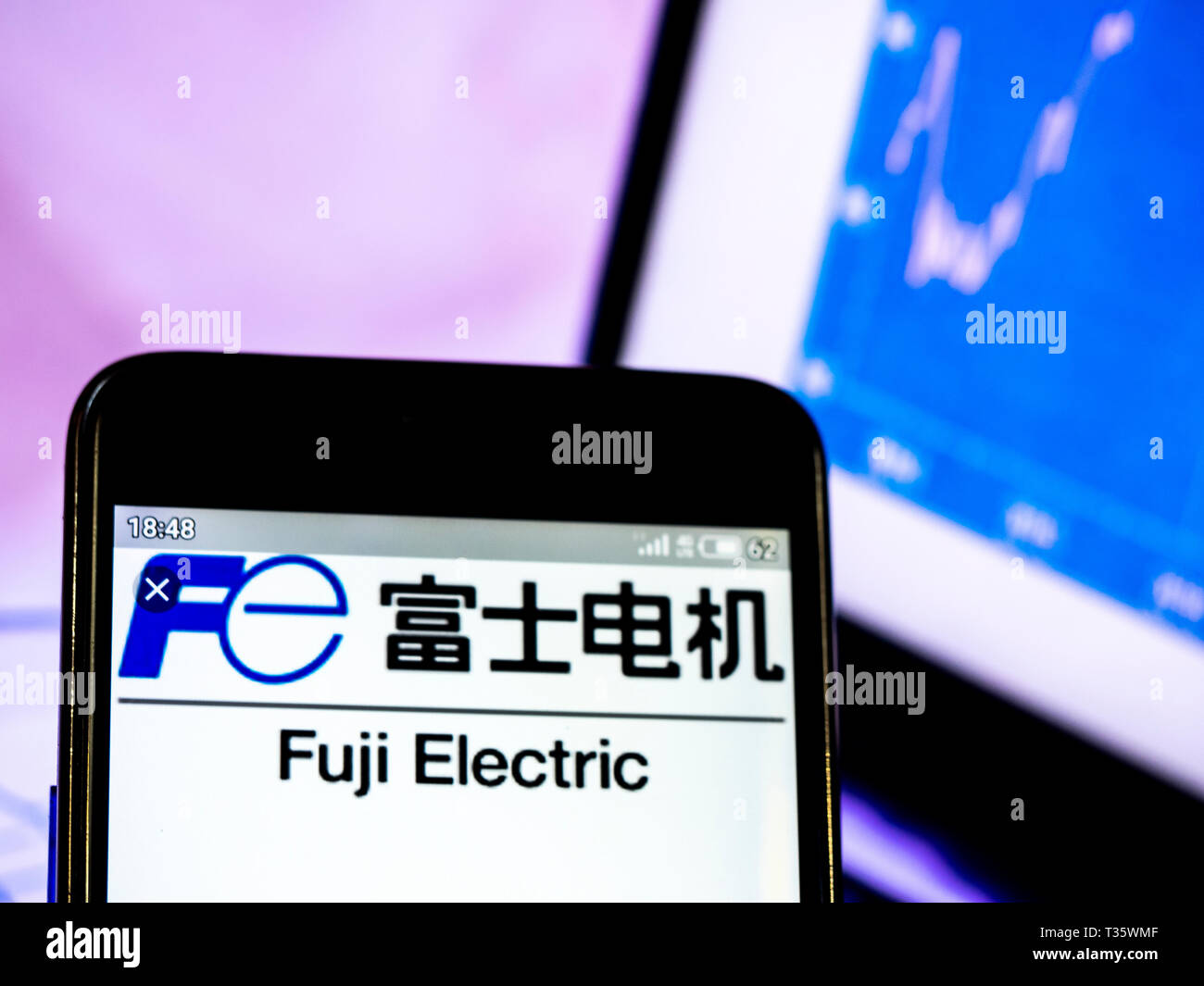 In this photo illustration a Fuji Electric Co., Ltd. logo seen ...