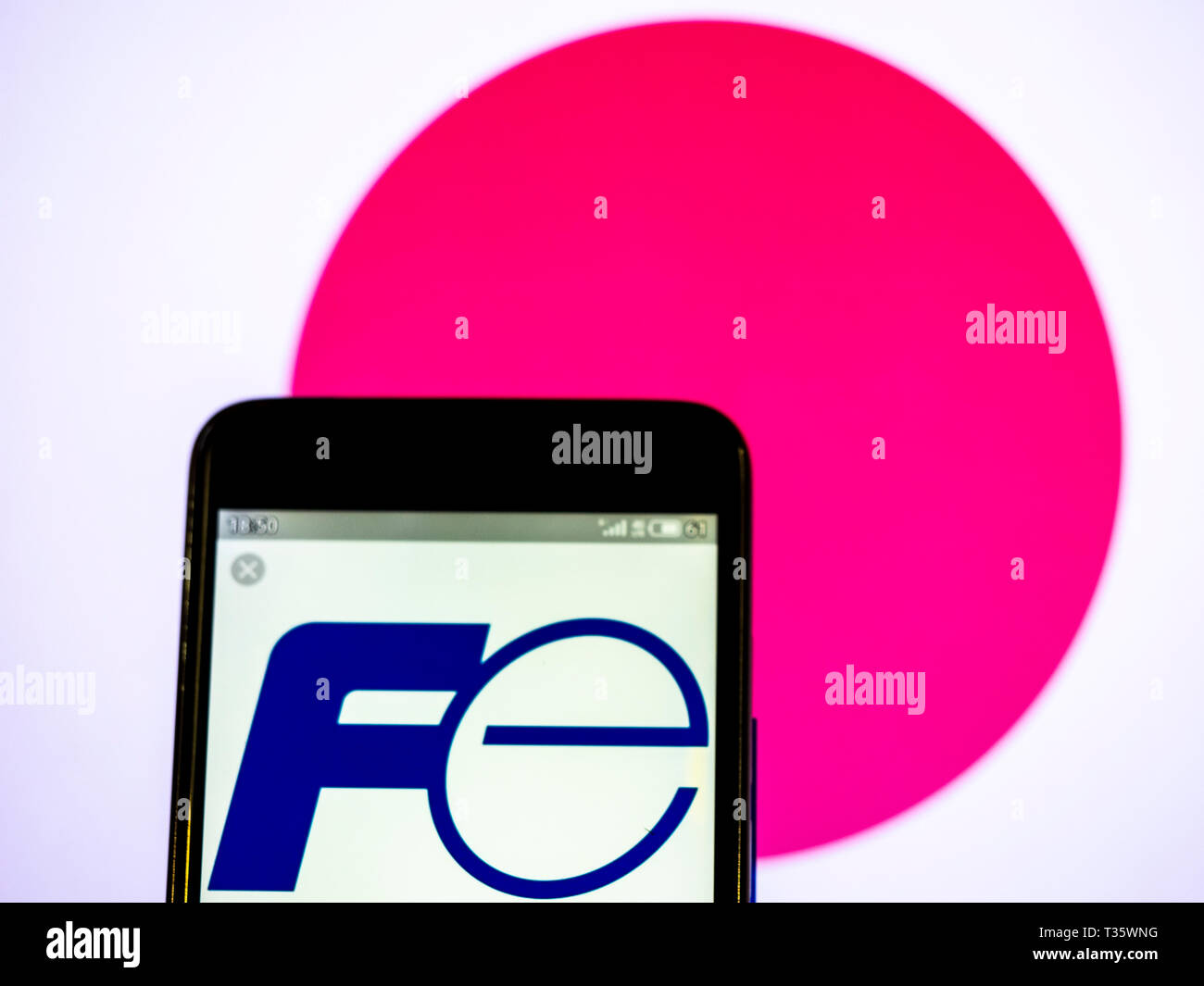In this photo illustration a Fuji Electric Co., Ltd. logo seen ...