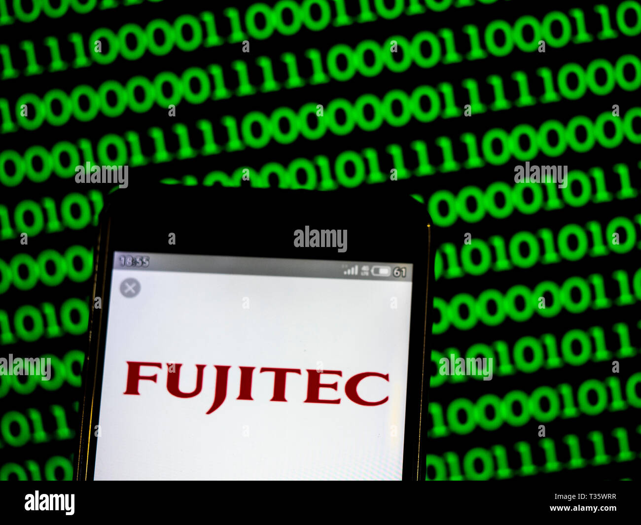 In this photo illustration a Fujitec Co., Ltd. logo seen displayed on a ...