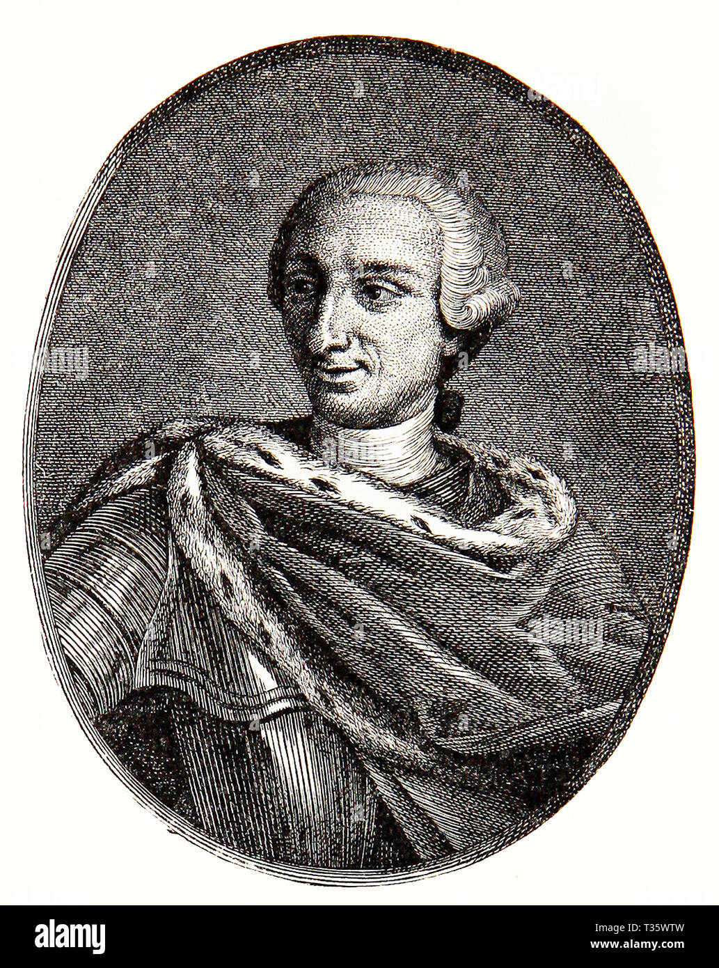 Engraving portrait of Charles III King of Spain (1759 – 1788), ruler of ...