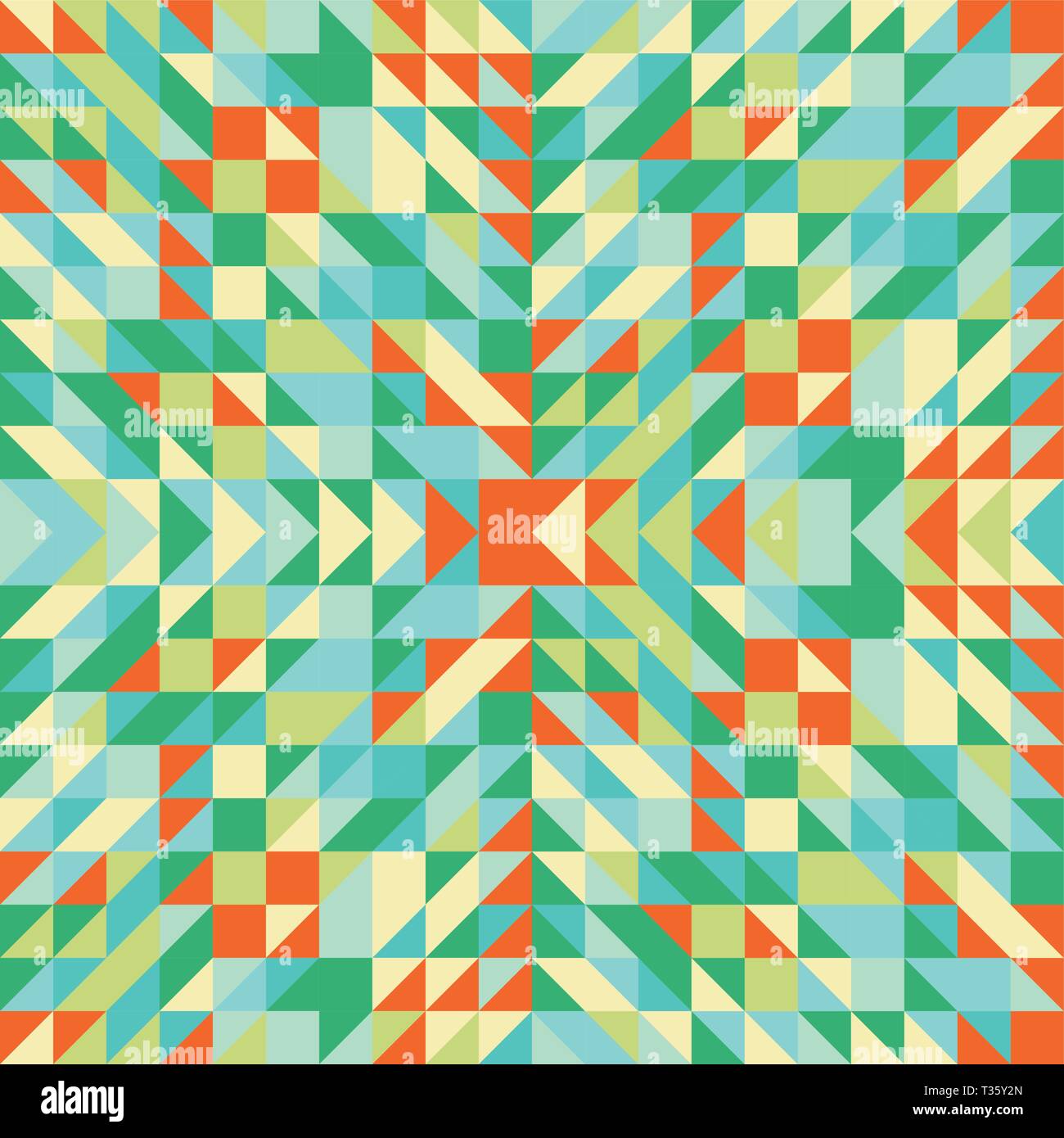 Seamless geometric triangle pattern. Abstract retro Vector Stock Vector ...