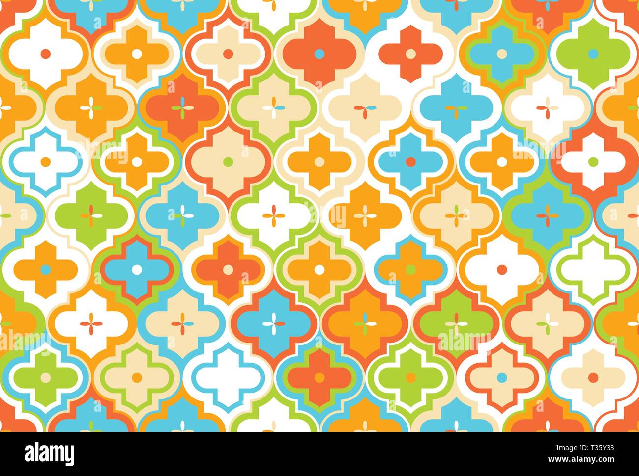 Moroccan Quatrefoil Seamless Pattern Mosaic Ogee Vector Stock Vector ...