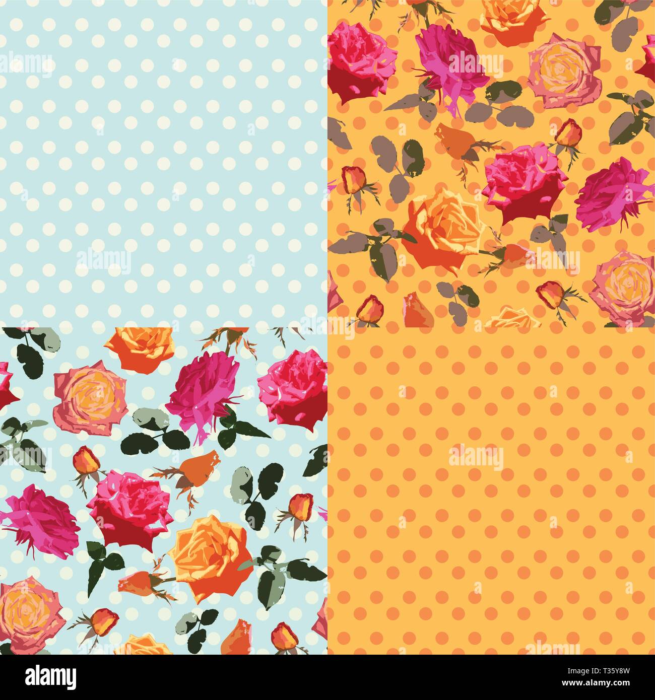 Victorian Roses on the Pastel Blue. Dusty Colors Stock Vector Image ...