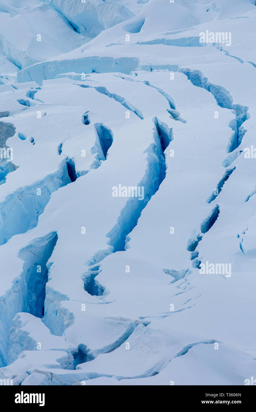 Crevasses in the snout of a receding glacier at Neko Harbour in Andvord ...