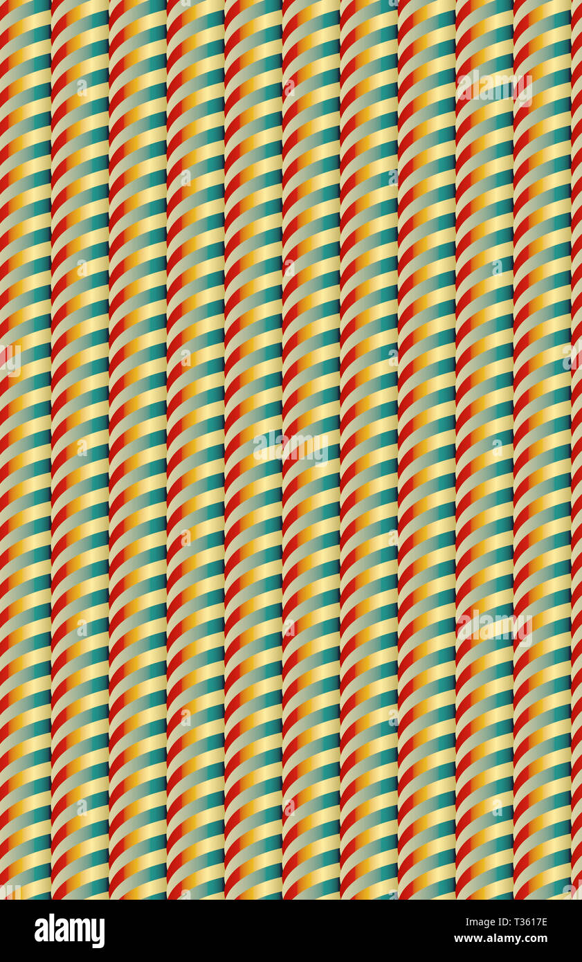 A shiny rainbow-like pattern of vertically stacked curving shapes Stock ...