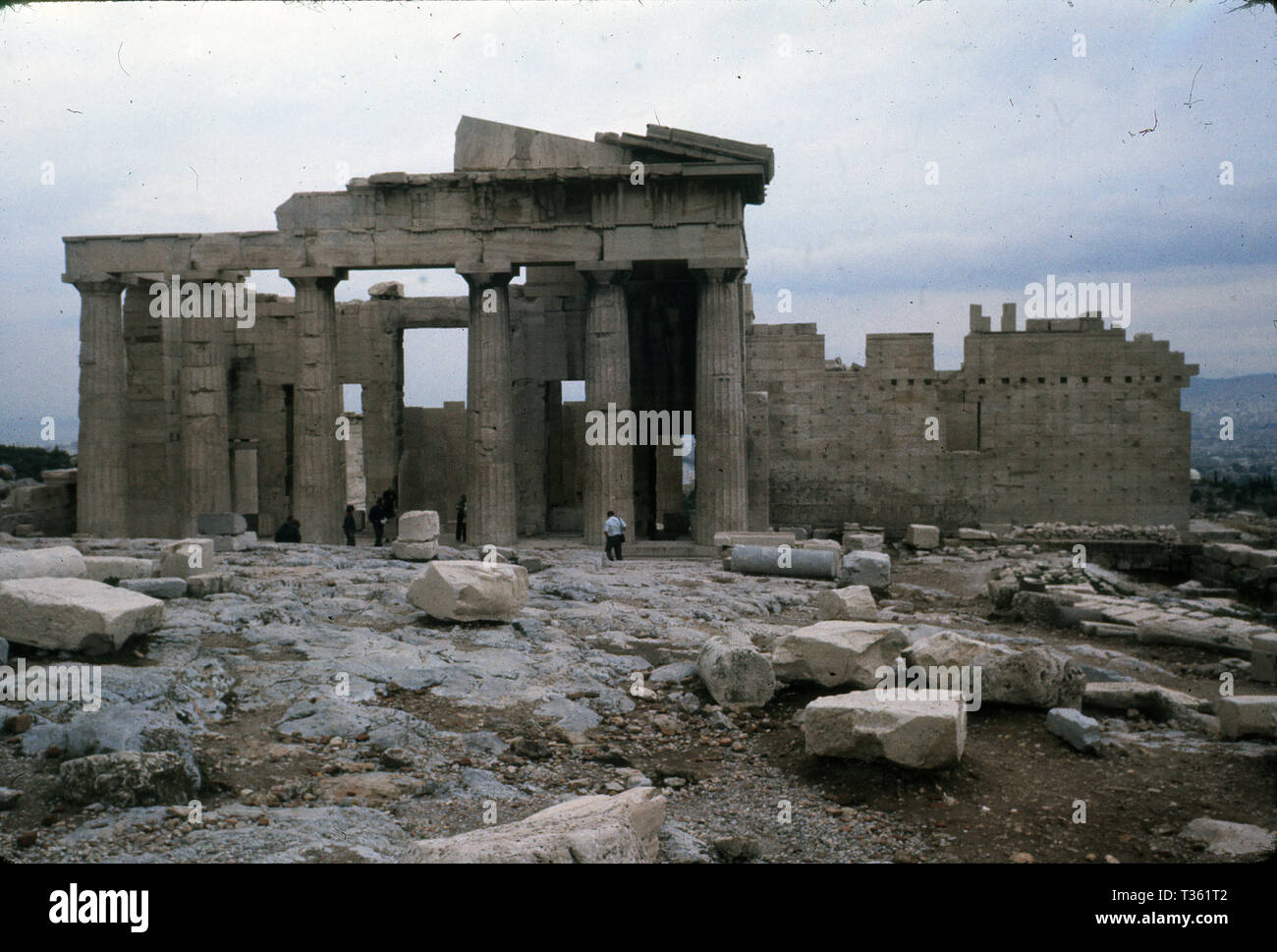 Vintage travel photo of the Parthenon at the Acropolis in Athens Greece ...