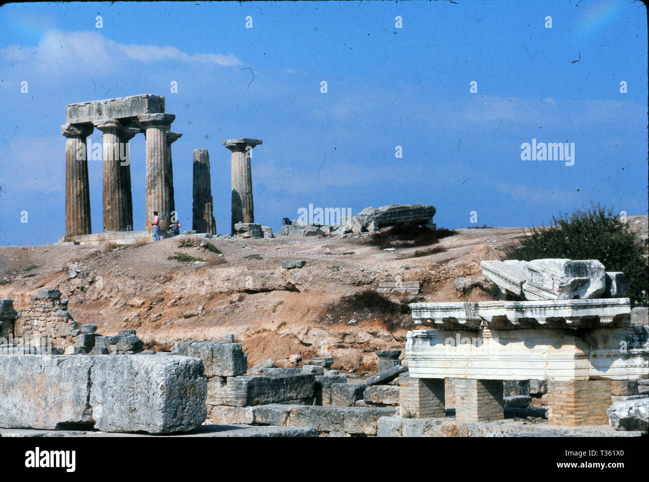Vintage travel photo of the Acropolis Temple of Apollo in Rhodes Greece ...