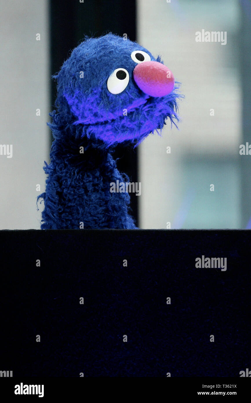 New York, USA. 12 May, 2015. Grover, of Sesame Street at AOL Build ...