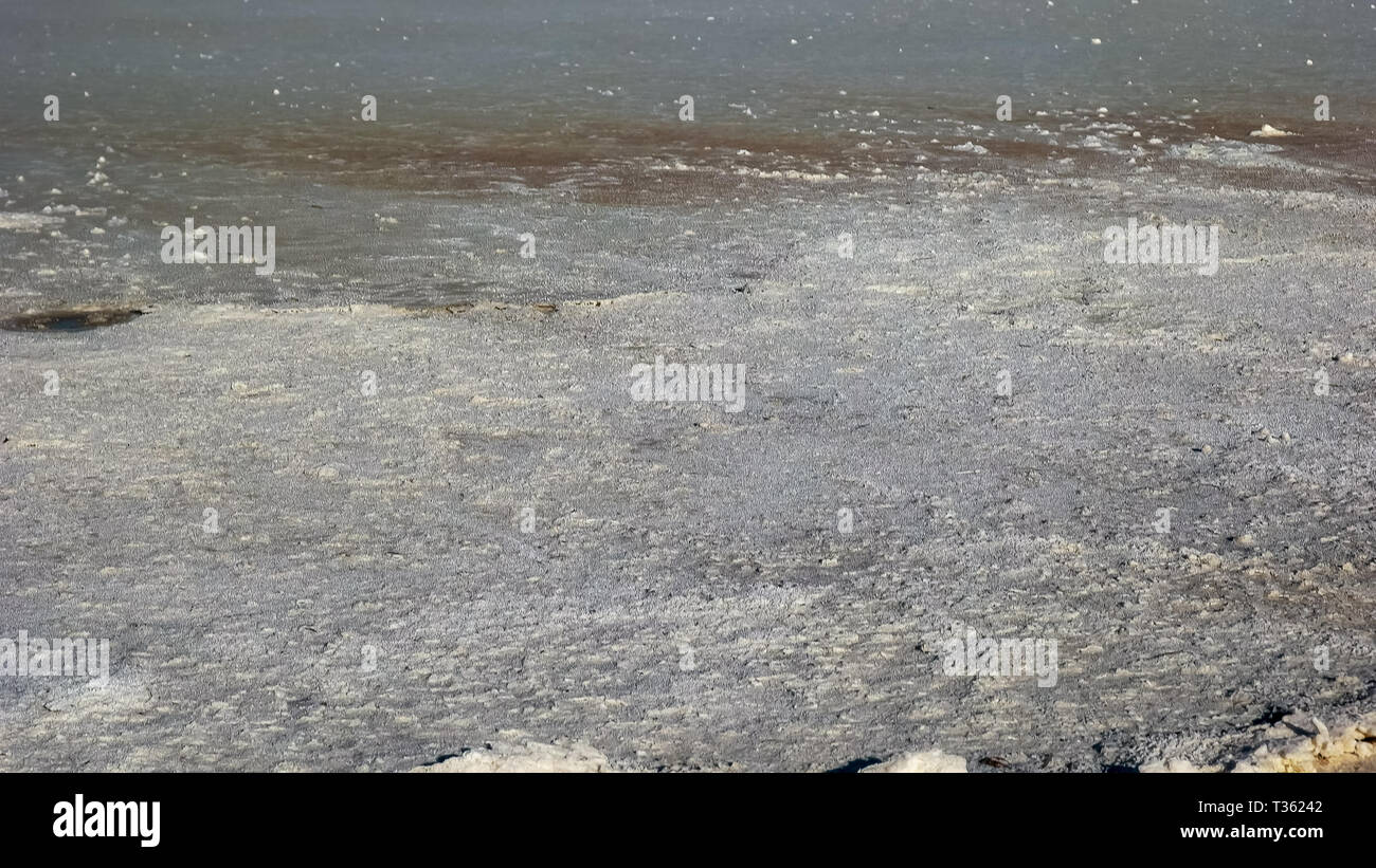 close view of a salt pan formation in western australia Stock Photo - Alamy