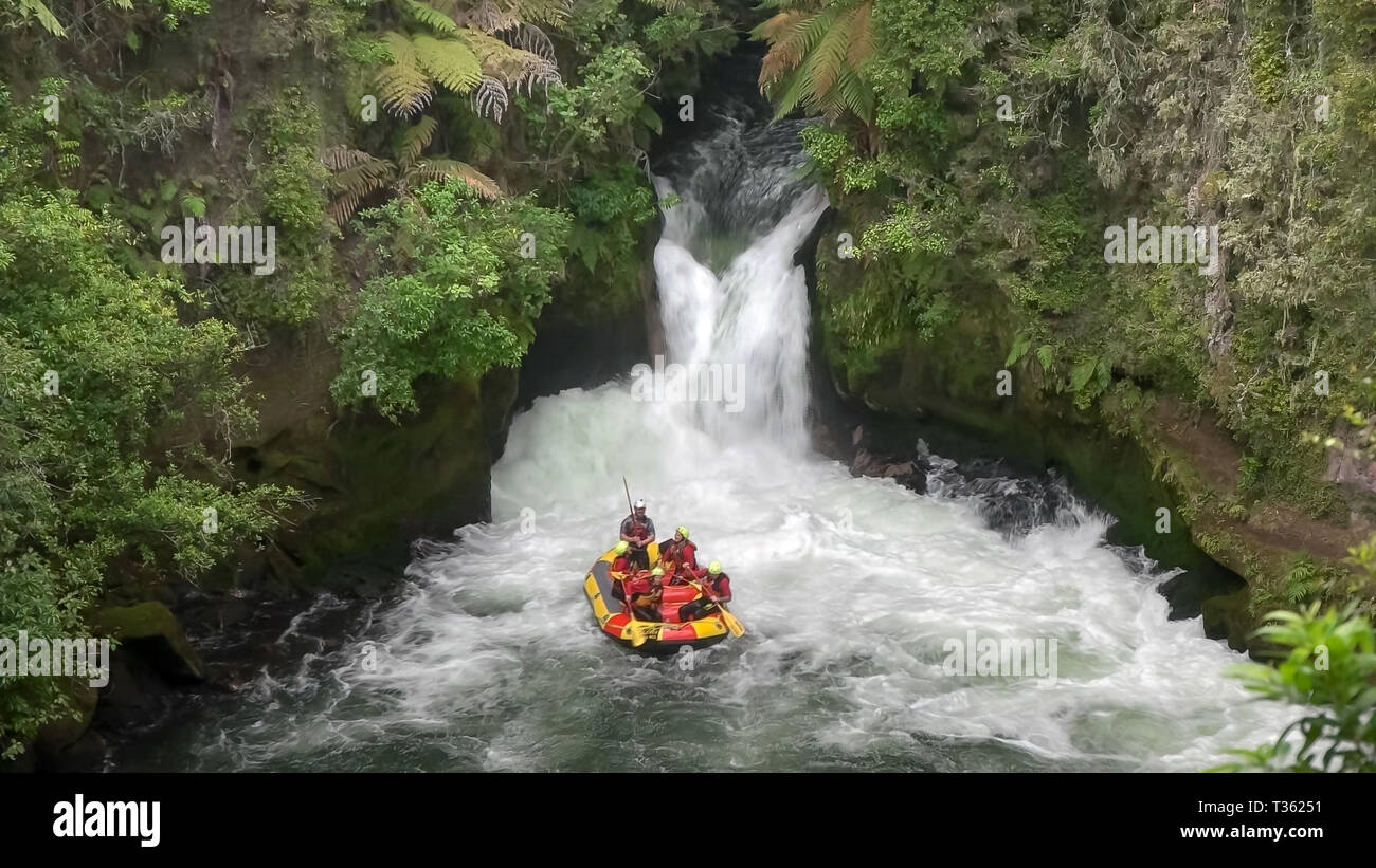 ROTORUA, NEW ZEALAND- DECEMBER, 2 2015: a group of thrill seekers ...