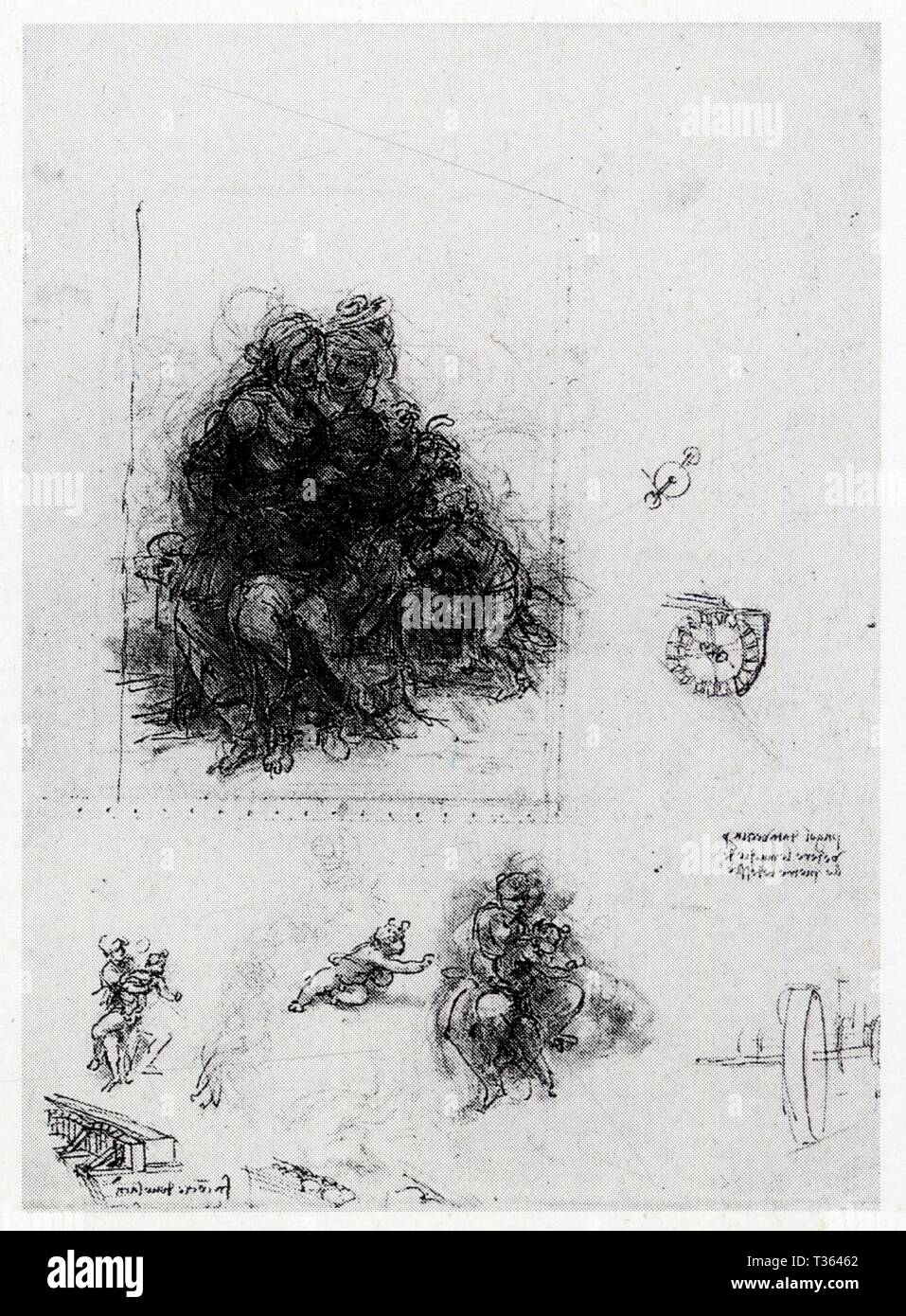 LEONARDO DA VINCI. SKETCH FOR THE VIRGIN,CHILD,ST.ANNE AND ST.JOHN.1508 ...